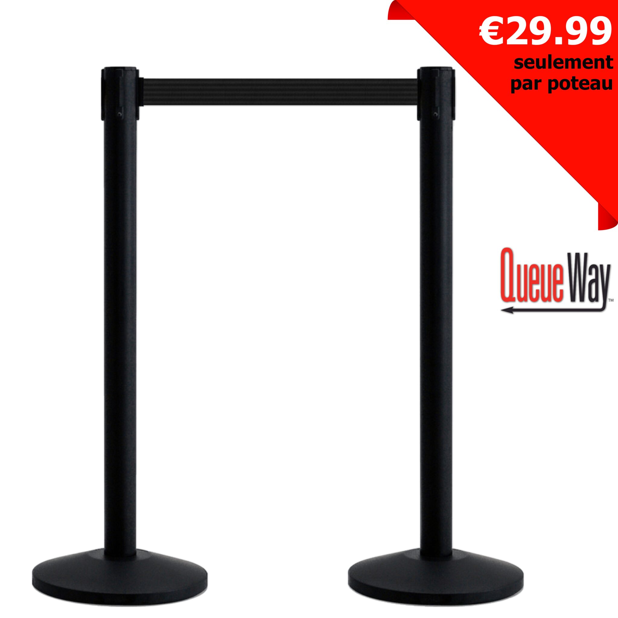 Queueway® Poteaux de guidage à sangle rétractable x 2
